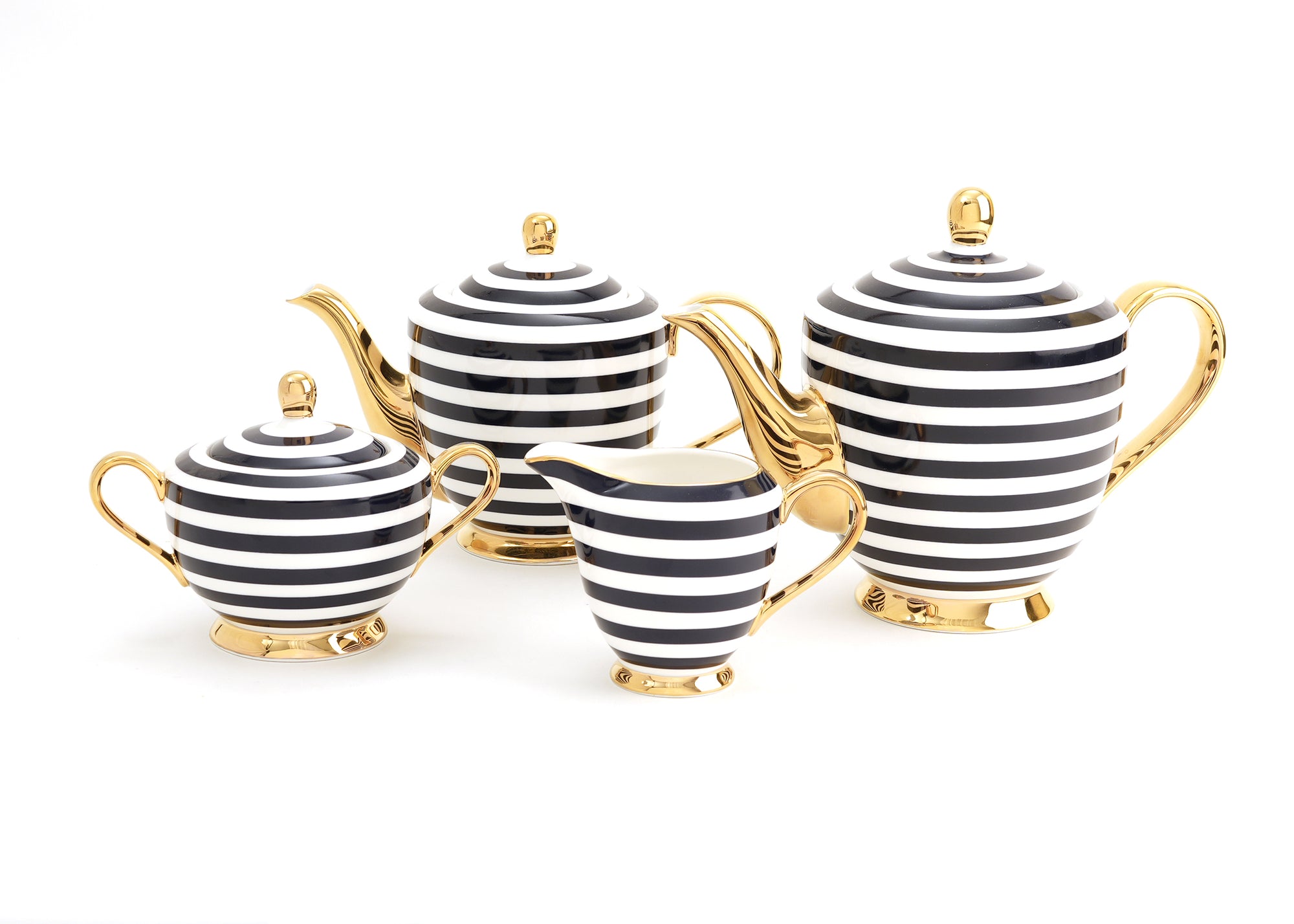 XL Navy Stripe Teapot - LyndalT
